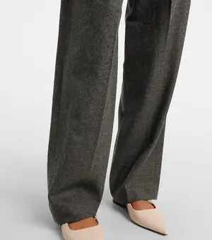Brunello Cucinelli Pleated Wool And Cashmere Wide-leg Trousers