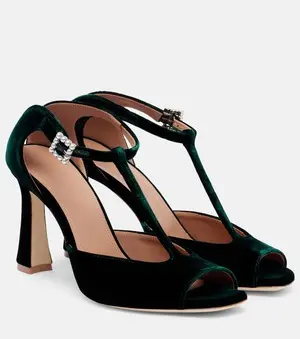 MALONE SOULIERS Nomi 90 Velvet Sandals