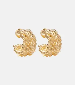 Bottega Veneta Intreccio Large -plated Earrings - Gold
