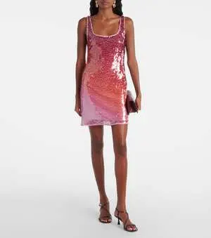 Simkhai Alayna Ombré Sequined Mini Dress