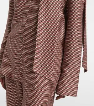 JOSEPH Scarf-detail Printed Silk Blouse