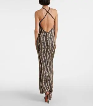 Missoni Sequined Open-back Lamé Gown