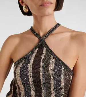 Missoni Sequined Open-back Lamé Gown