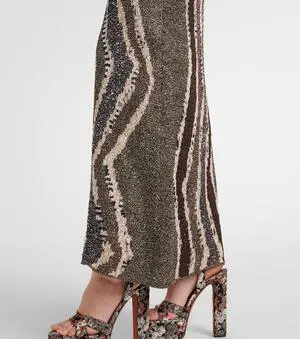 Missoni Sequined Open-back Lamé Gown