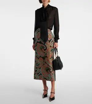 Etro Paisley Jacquard Midi Skirt