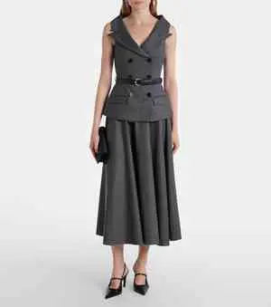 SELF-PORTRAIT Wool-blend Midi Dress