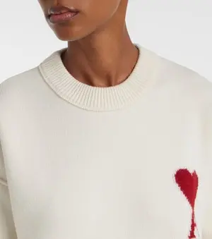 Ami De Cœur Virgin Wool Sweater - White