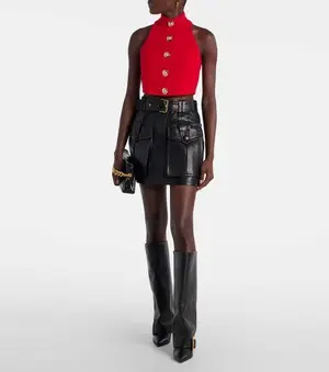 Balmain Anthem Leather Knee-high Boots - Black