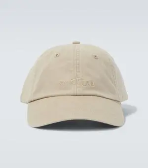 Stone Island Logo Cotton Gabardine Baseball Cap - Beige
