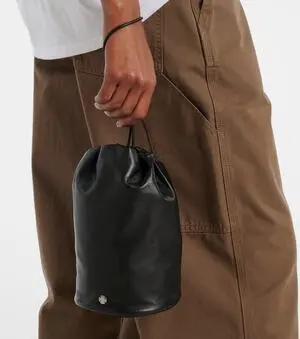 THE ROW Leather Drawstring Pouch