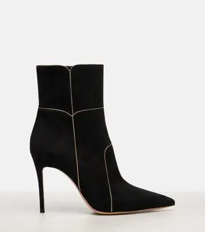 GIANVITO ROSSI 95 Suede Ankle Boots - Black