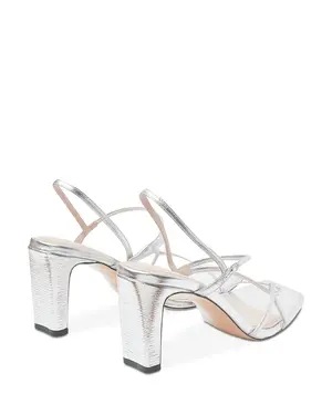 Sandro Strappy High Heel Sandals - Silver
