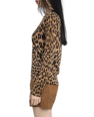 Zadig&Voltaire Rivy Cp Leopard Print Cashmere Sweater - Daim