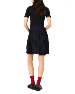 Maje Short Pleated Polo Dress