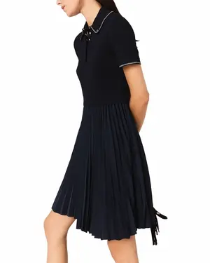 Maje Short Pleated Polo Dress