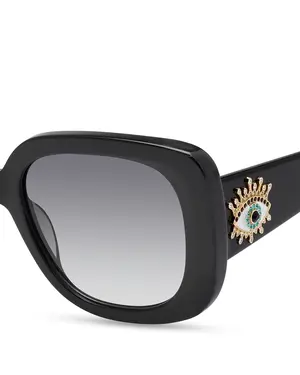 Kurt Geiger Butterfly Sunglasses, 53mm - Solid Black