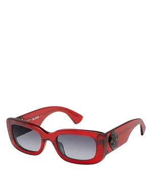 Kurt Geiger Rectangle Sunglasses, 52mm - Crystal Red