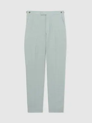 REISS Warner Linen Slim-fit Suit Trousers - Ocean Green