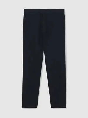 REISS Arthur Tapered-fit Knitted Trousers - Navy
