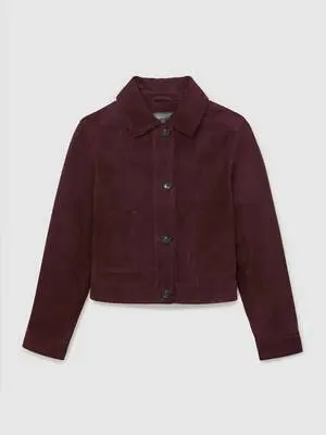 REISS Sonny Suede Button-through Jacket