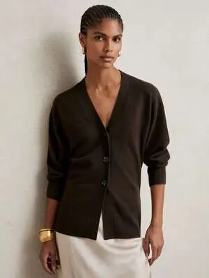 REISS Wool-blend Fitted Cardigan