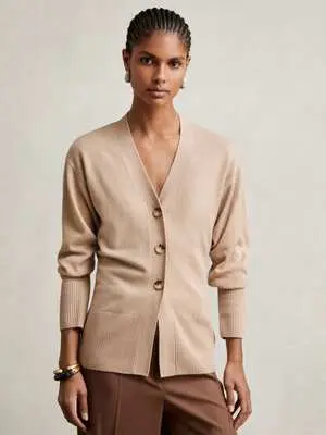 REISS Wool-blend Fitted Cardigan