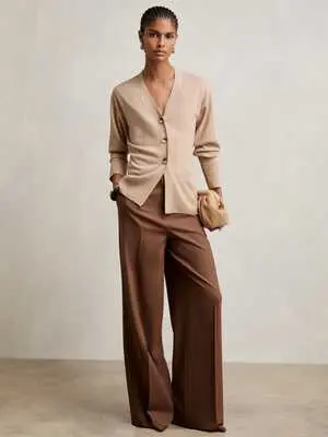 REISS Wool-blend Fitted Cardigan