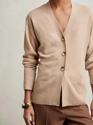 REISS Wool-blend Fitted Cardigan