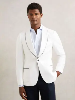 REISS Caprio Single-breasted Linen Blazer