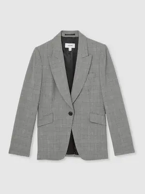 REISS Brooklyn Single-breasted Checked Blazer