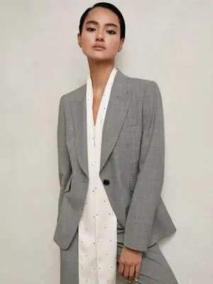 REISS Brooklyn Single-breasted Checked Blazer