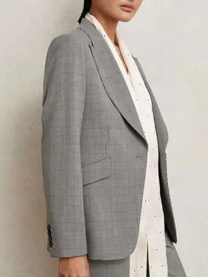REISS Brooklyn Single-breasted Checked Blazer