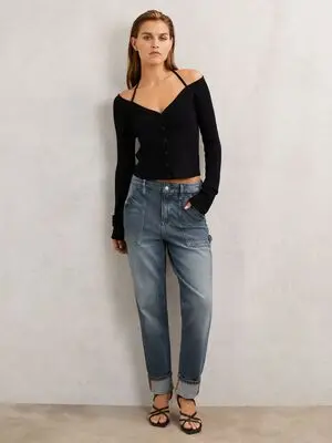 Good American Cuffed Straight-leg Jeans
