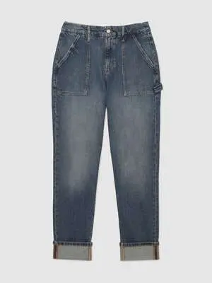 Good American Cuffed Straight-leg Jeans