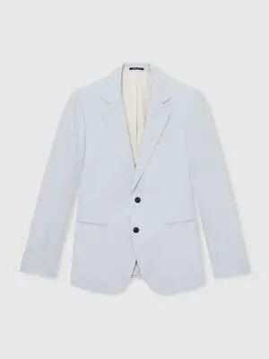 REISS Kin Slim Fit Single Breasted Linen Blazer