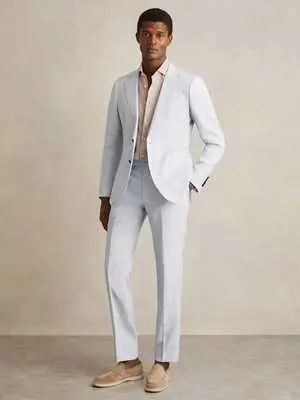 REISS Kin Slim Fit Single Breasted Linen Blazer