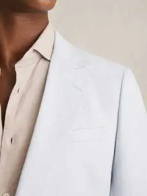 REISS Kin Slim Fit Single Breasted Linen Blazer