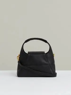 REISS Grained Leather Crossbody Bag