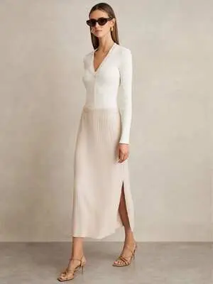 REISS Pippa Pleated Midi Skirt