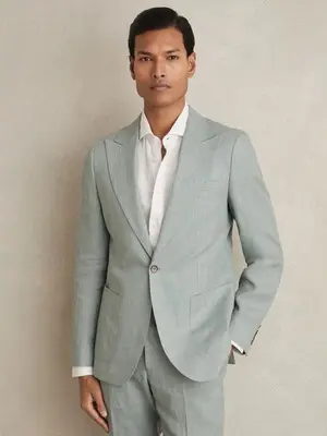 REISS Warner Linen Single-breasted Suit Blazer Slim-fit
