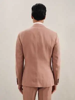REISS Kin Single-breasted Linen Suit Blazer Slim Fit