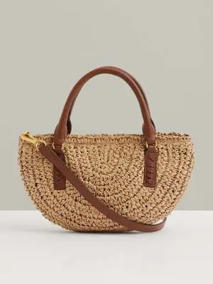REISS Raffia Woven Cross-body Bag