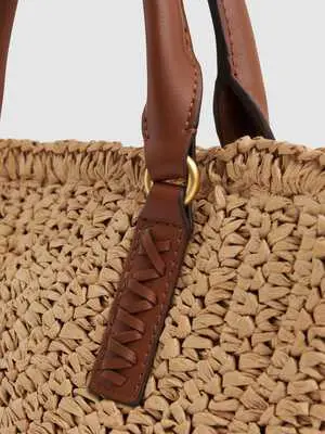 REISS Raffia Woven Cross-body Bag