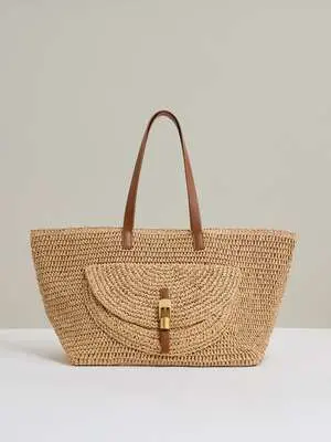 REISS Aurora Raffia Tote Bag