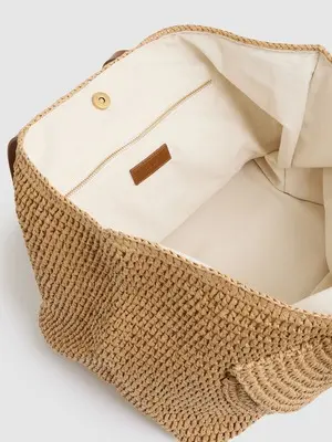 REISS Aurora Raffia Tote Bag