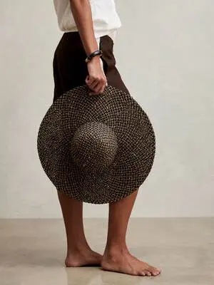 REISS Sonia Basket-weave Sun Hat