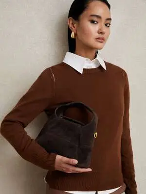 REISS Octavia Suede Crossbody Bag
