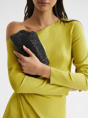 REISS Adaline Embellished Clutch Bag - Black