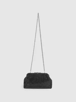 REISS Adaline Embellished Clutch Bag - Black