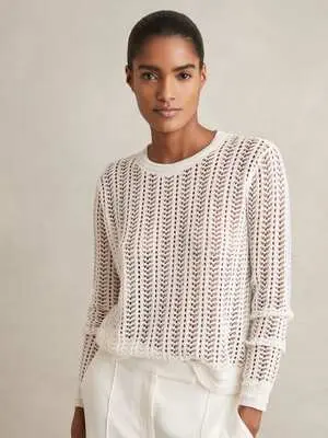 REISS Suzie Open-knit Jumper